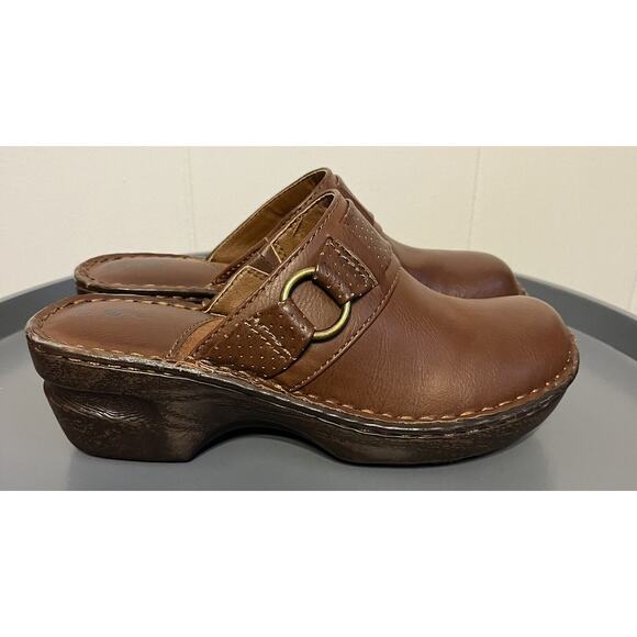 B&C | Shoes | Boc Born Concept Brown Leather Mules With Side Loop Slip ...